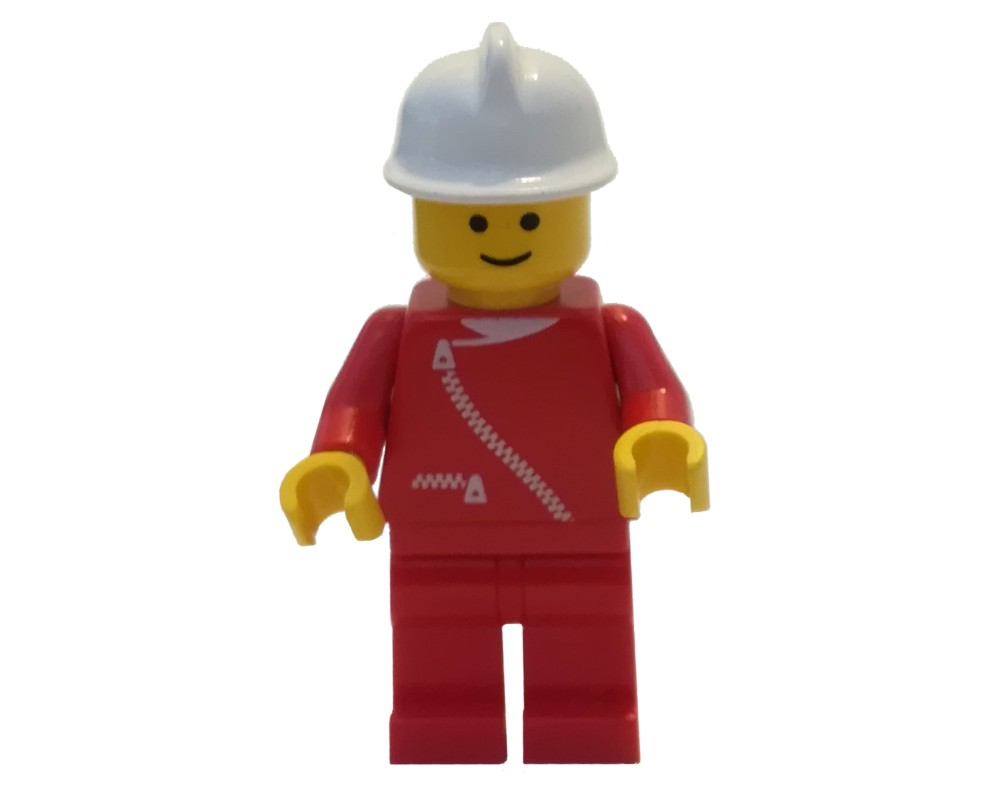 LEGO Set fig-008116 Fireman, Red Jacket with Zipper, White Helmet ...