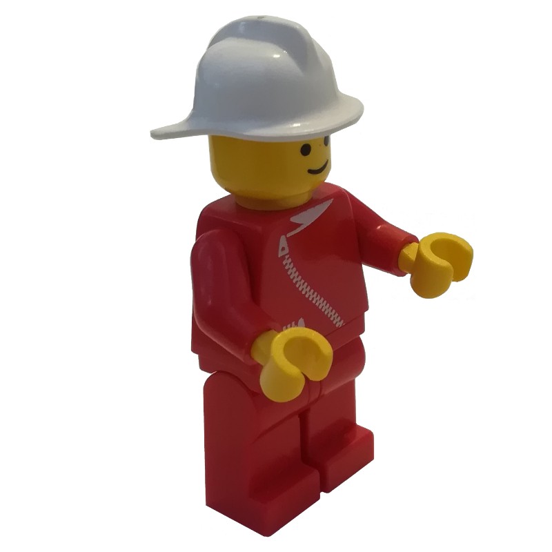 LEGO Set fig-008116 Fireman, Red Jacket with Zipper, White Helmet ...