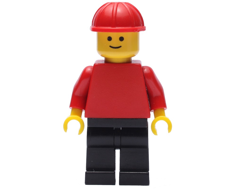 LEGO Set fig-008127 Man, Red Torso, Black Legs, Red Hard Hat (3626b ...