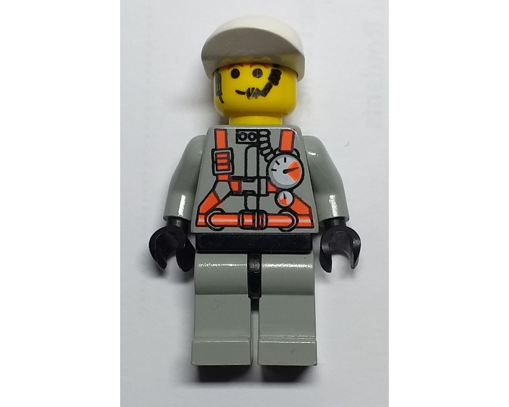 LEGO Set fig-008144 Fireman, Light Gray Fire Suit with Gauges and ...