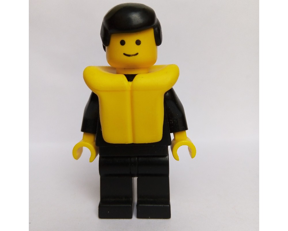 LEGO Set fig-008161 Policeman, Black Suit with Badge, Black Hair ...