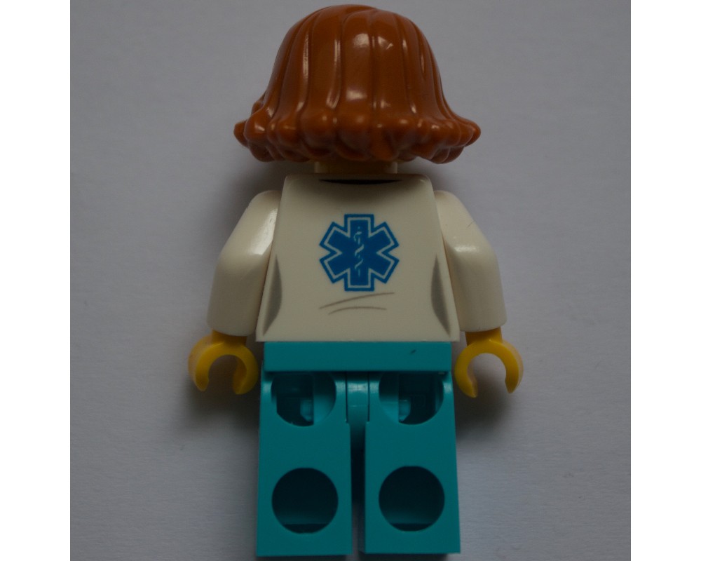 LEGO Set fig-008183 Doctor, Woman, White Shirt over Medium Azure Scrubs ...