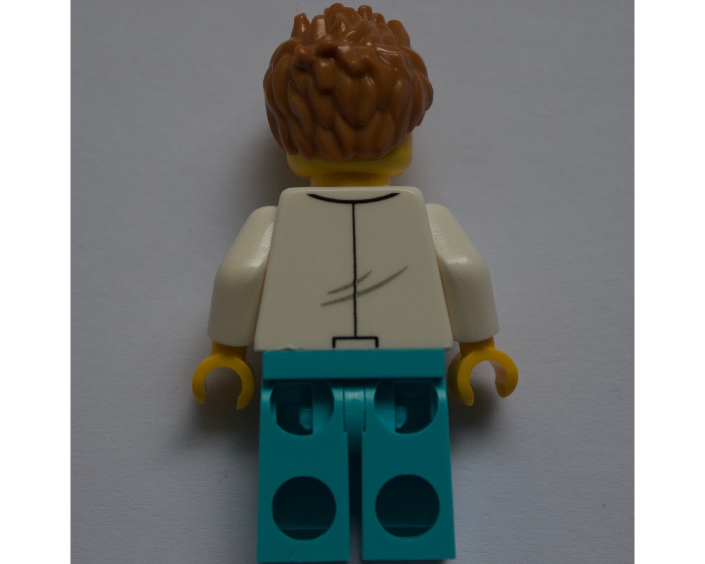 LEGO Set fig-008186 Doctor, White Shirt over Medium Azure Scrubs with ...