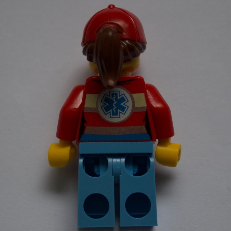 LEGO Set fig-008190 Paramedic, Woman, Red Jacket with Star of Life, Red ...