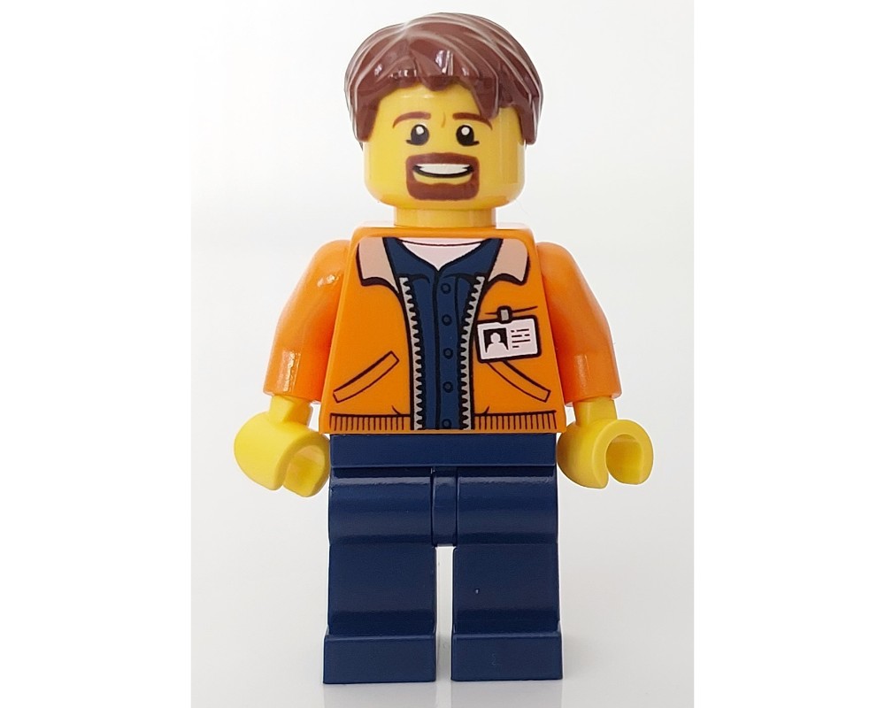 LEGO Set fig-008193 Man, Open Orange Jacket over Dark Blue Shirt ...