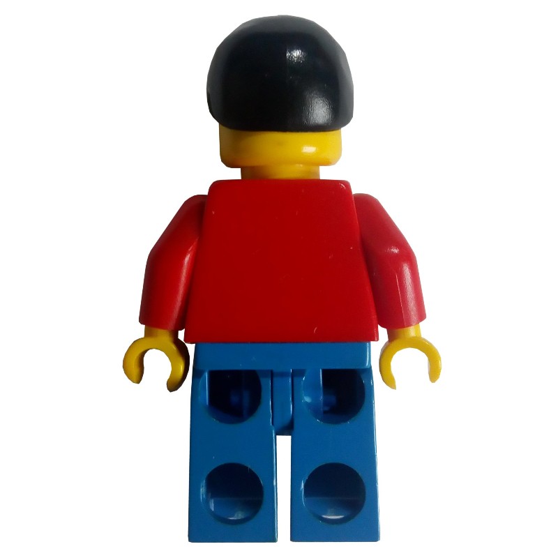 LEGO Set fig-008209 Man, Red Jacket with Zipper, Blue Legs, Black Hair ...