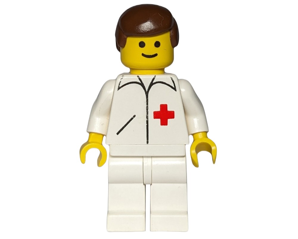 LEGO Set fig-008220 Doctor, White Jacket with Red Cross, White Legs ...