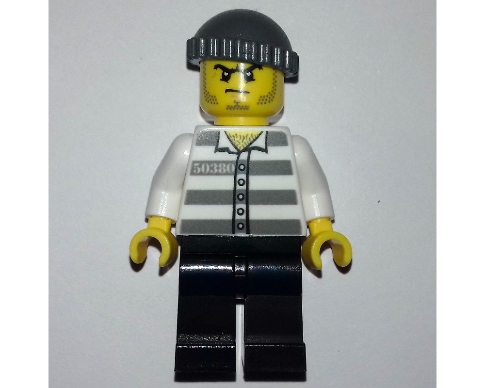 LEGO Set fig-008228 Criminal, Prison Shirt with #50380, Black Legs ...