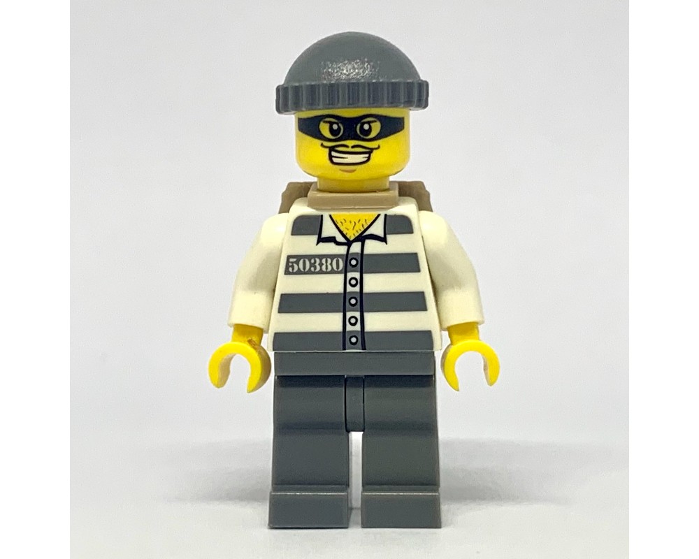 LEGO Set fig-008237 Criminal, Prison Shirt with #50380, Dark Bluish ...