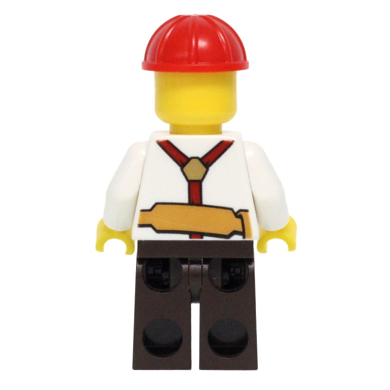 LEGO Set fig-008277 Construction Worker, White Shirt with Tie and ...