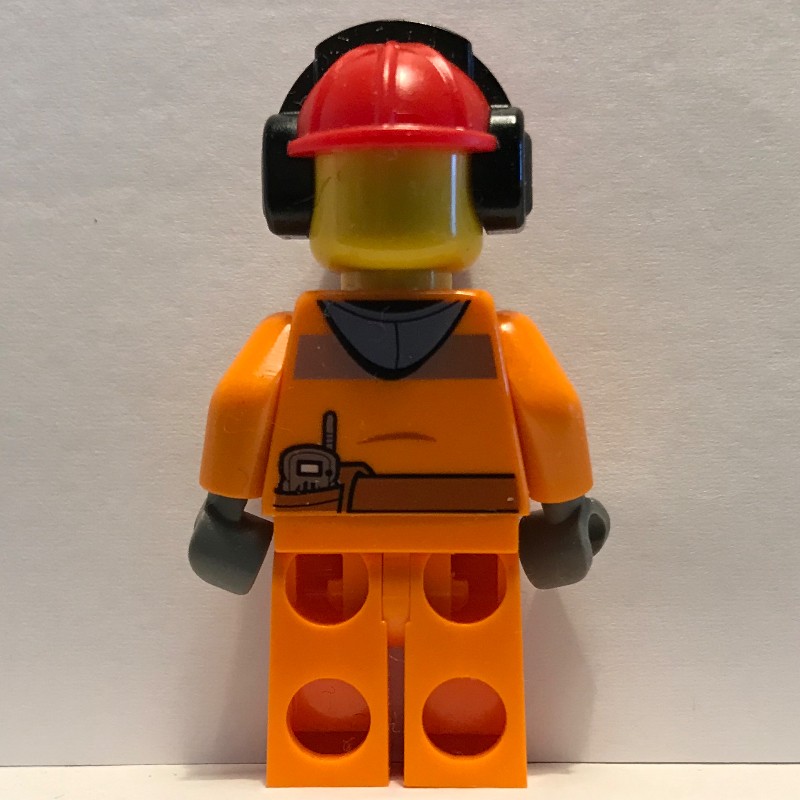 LEGO Set fig-008278 Construction Worker, Safety Jacket over Hoodie with ...