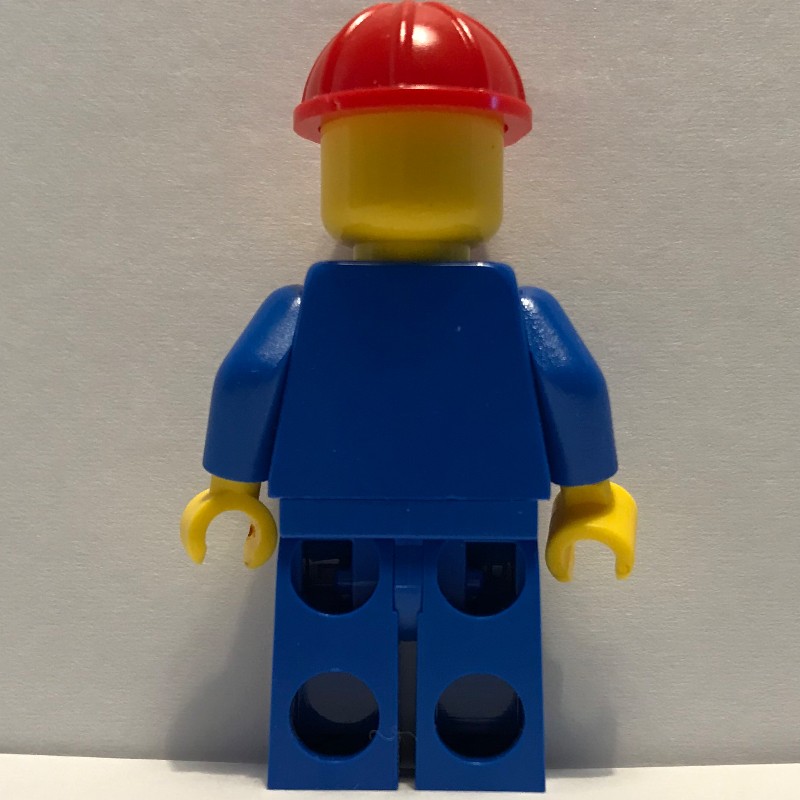 LEGO Set fig-008281 Construction Worker, Blue Jacket with Orange ...