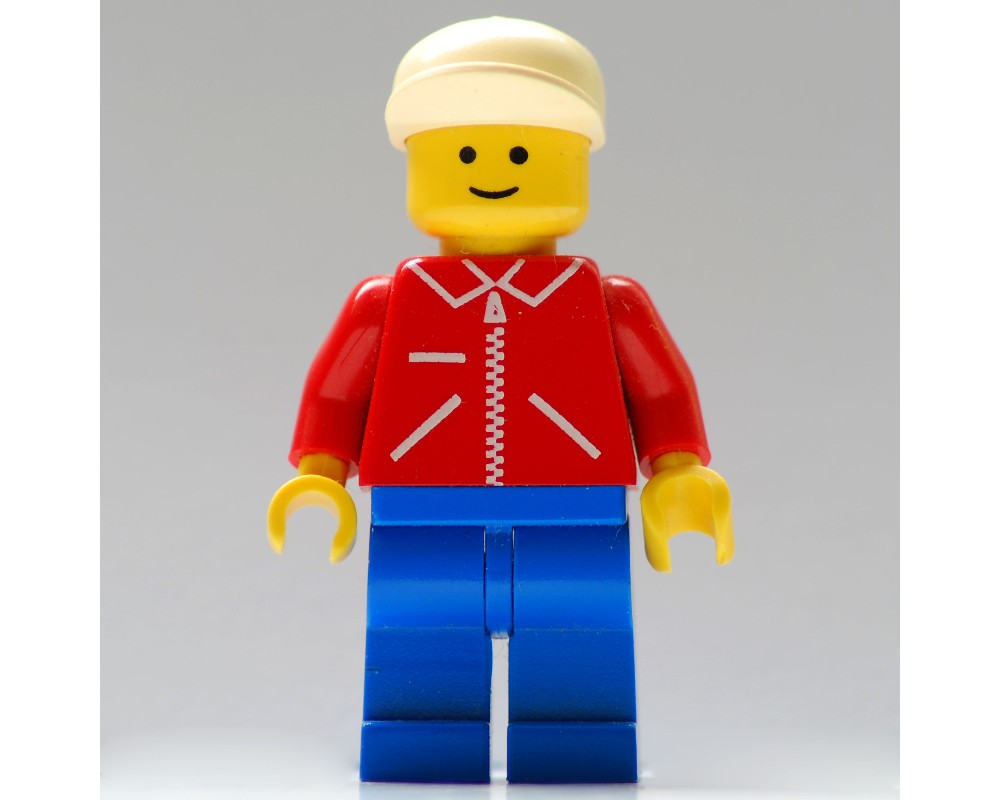 LEGO Set fig-008294 Man, Red Jacket with Zipper and Pockets, Blue Legs ...