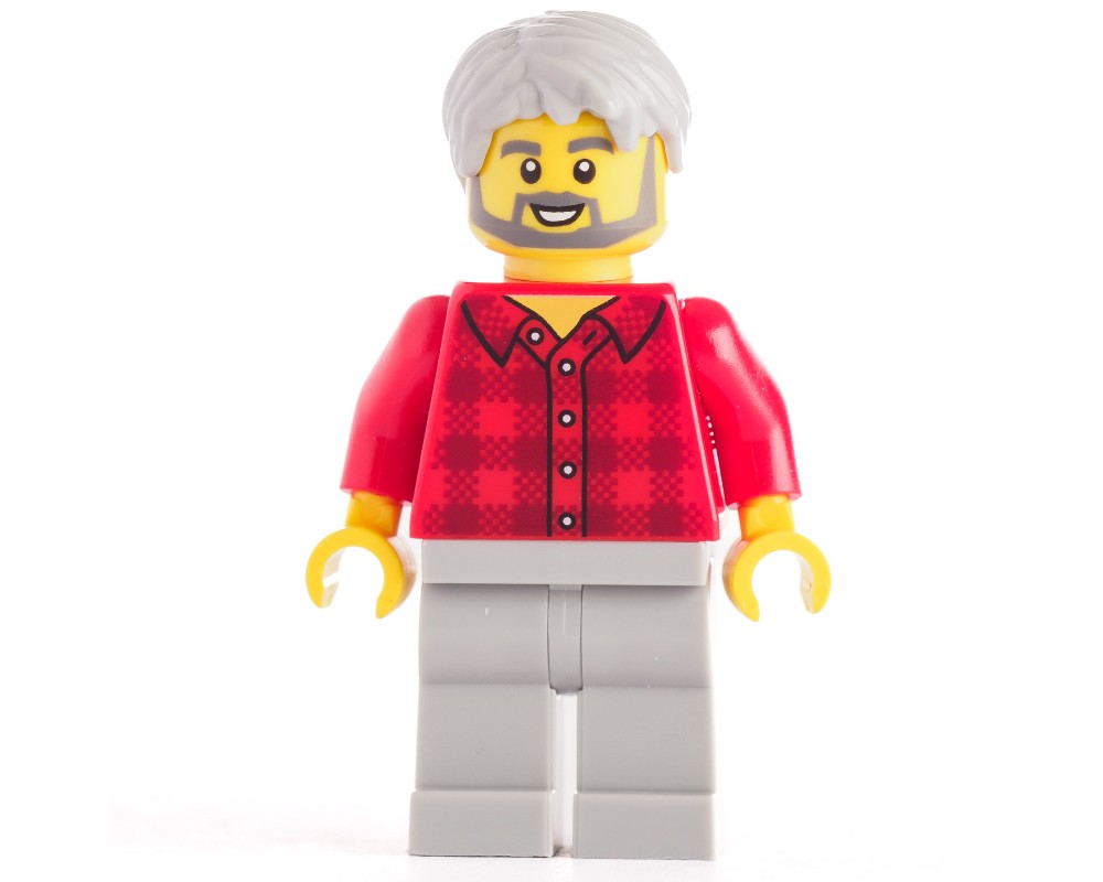 LEGO Set fig-008336 Red Torso Plaid, Light Bluish Grey Legs, Hair ...