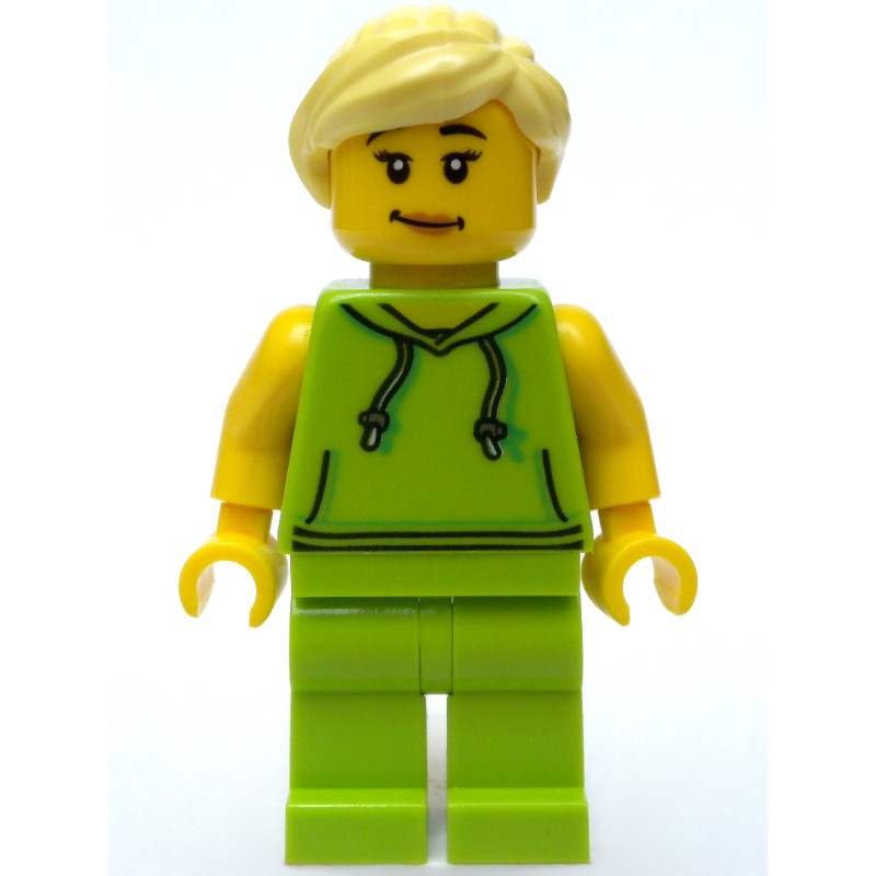 LEGO Set fig-008338 Lime Torso, Lime Legs, Bright Light Yellow Hair ...