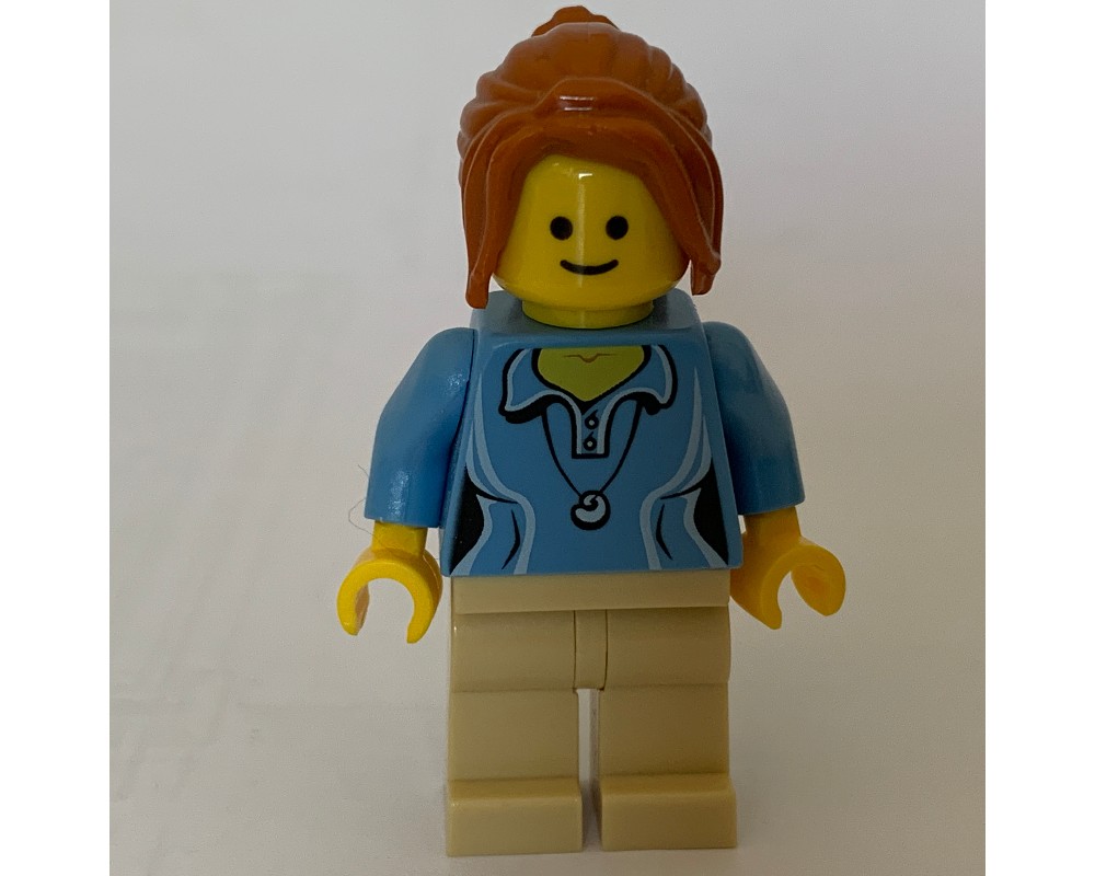 LEGO Set fig-008348 Medium Blue Torso, Tan Legs, Dark Orange Hair ...