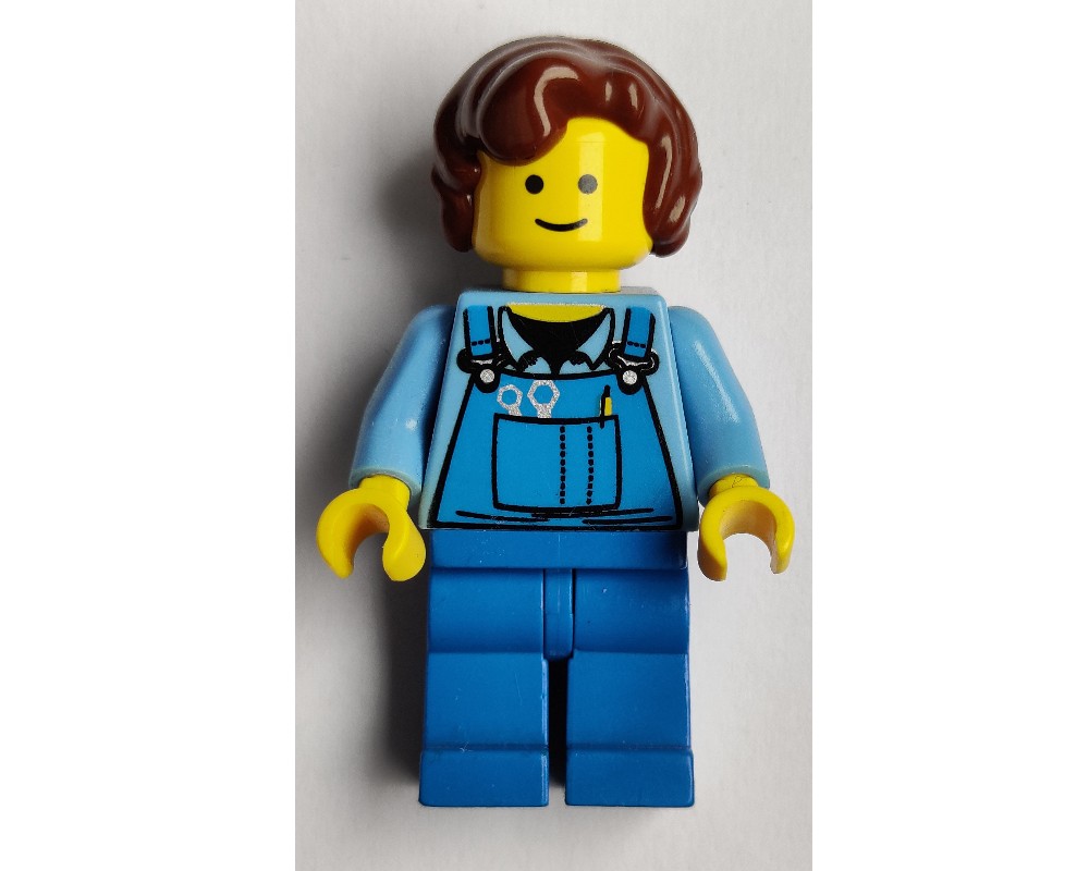 LEGO Set fig-008354 Medium Blue Torso, Blue Overalls, Reddish Brown ...