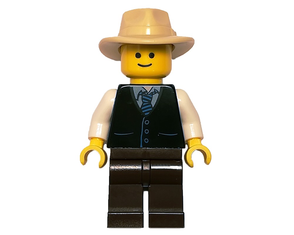 LEGO Set fig-008373 Black Torso Jacket, Dark Brown Legs, Tan Hat ...