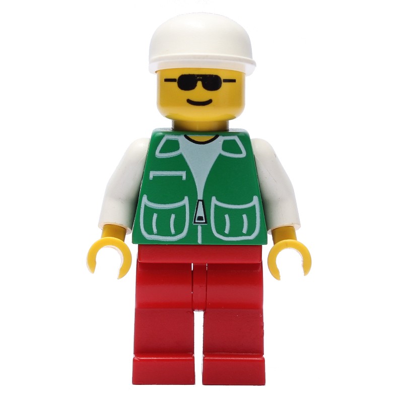 LEGO Set fig-008414 Man, Green Jacket, Red Legs, White Cap ...