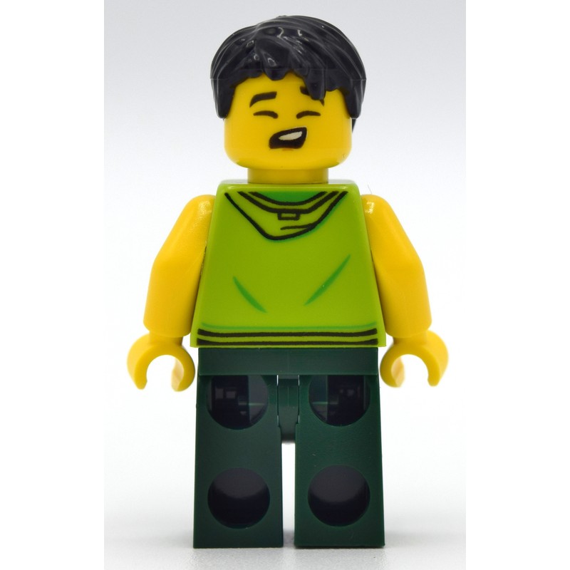 LEGO Set fig-008445 Lime Torso, Dark Green Legs, Black Hair (2019 ...
