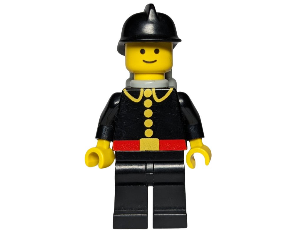 LEGO Set fig-008482 Fireman, Classic, Black Fire Jacket with Red Belt ...