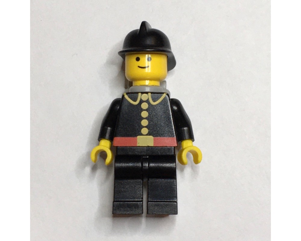 LEGO Set fig-008482 Fireman, Classic, Black Fire Jacket with Red Belt ...