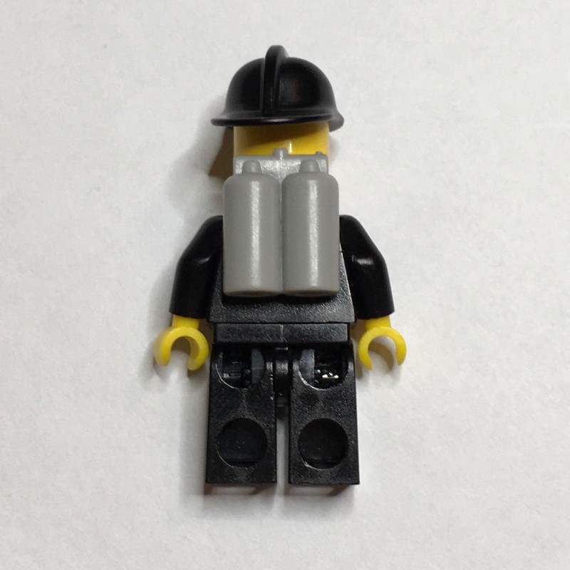 LEGO Set fig-008482 Fireman, Classic, Black Fire Jacket with Red Belt ...