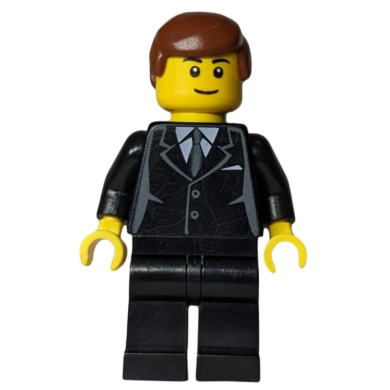 LEGO Set fig-008503 Black Torso Suit, Black Legs, Reddish Brown Hair ...