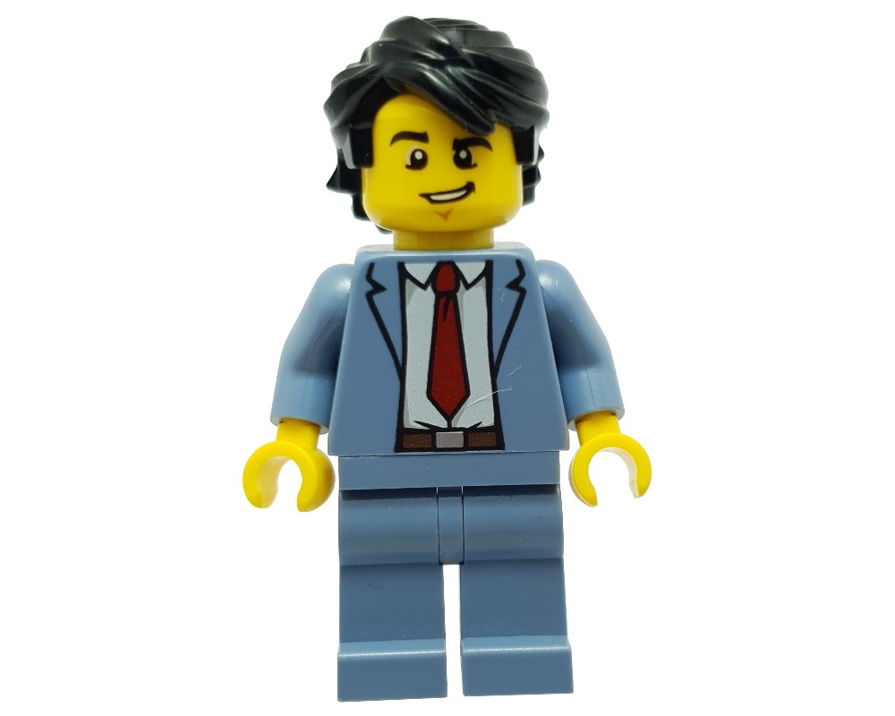 LEGO Set fig-008531 Sand Blue Torso, Sand Blue Legs, Black Hair ...