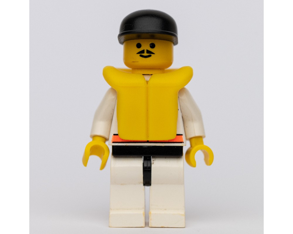 LEGO Set fig-008534 Res-Q Man, Black Cap, Yellow Life Vest, Moustache ...