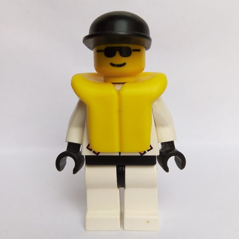 LEGO Set fig-008535 Res-Q Man, Black Cap, Yellow Life Vest, Sunglasses ...