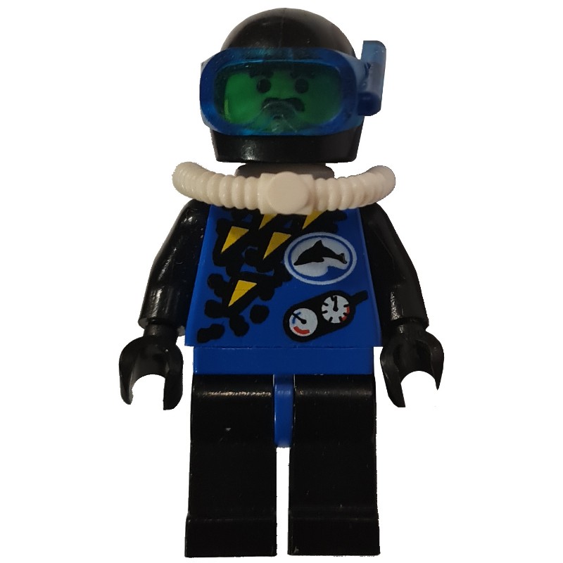 LEGO Set fig-008554 Diver, Man, Blue Wetsuit, Black Helmet with Mask ...
