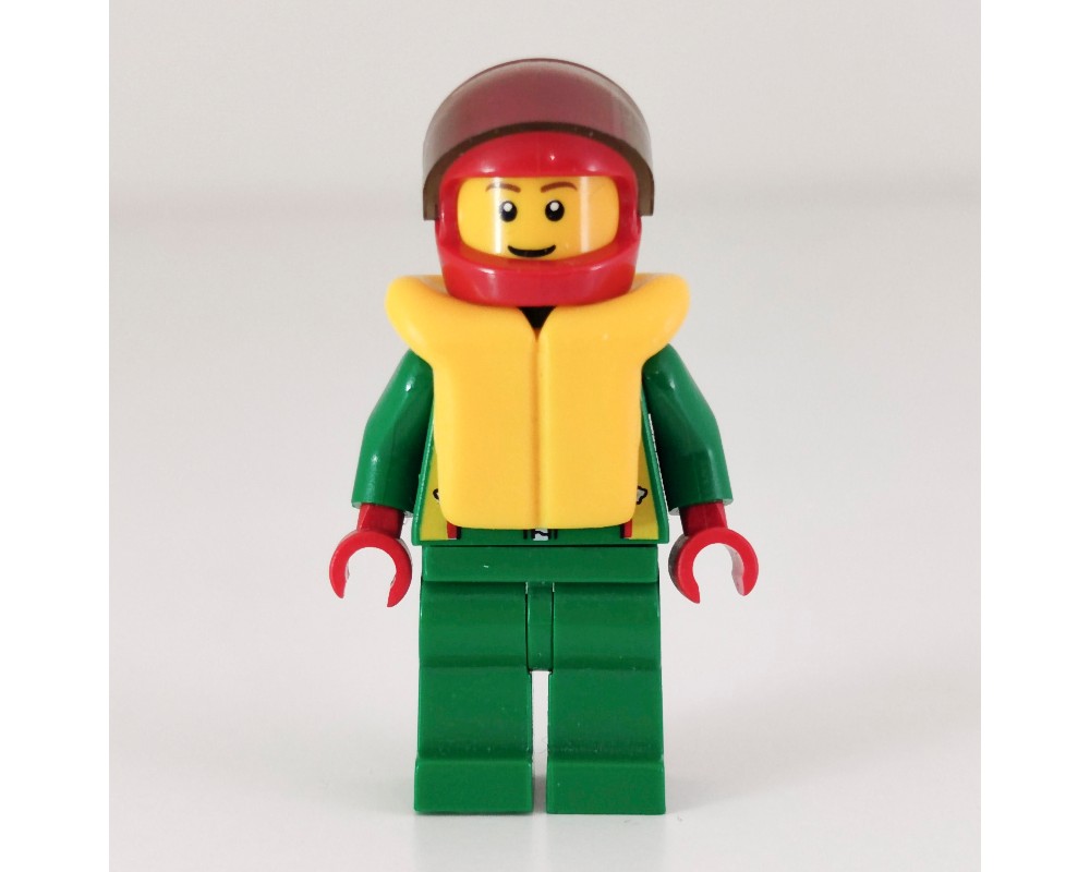 LEGO Set fig-008572 Racer, Green Jacket with Zipper and Octan Logo, Red ...
