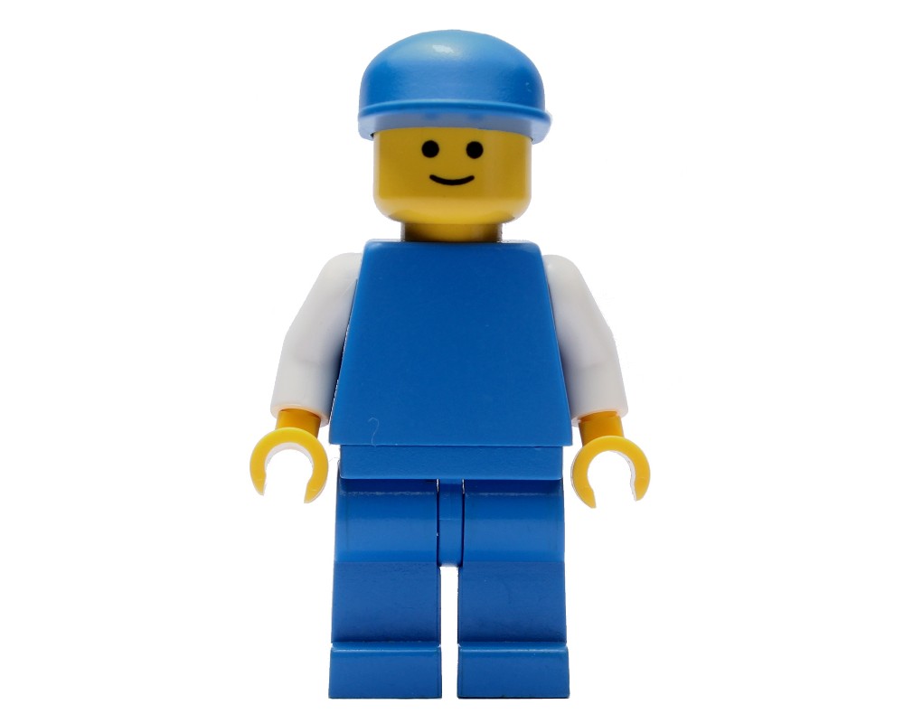LEGO Set fig-008579 Man, Plain Blue with White Arms, Blue Cap ...