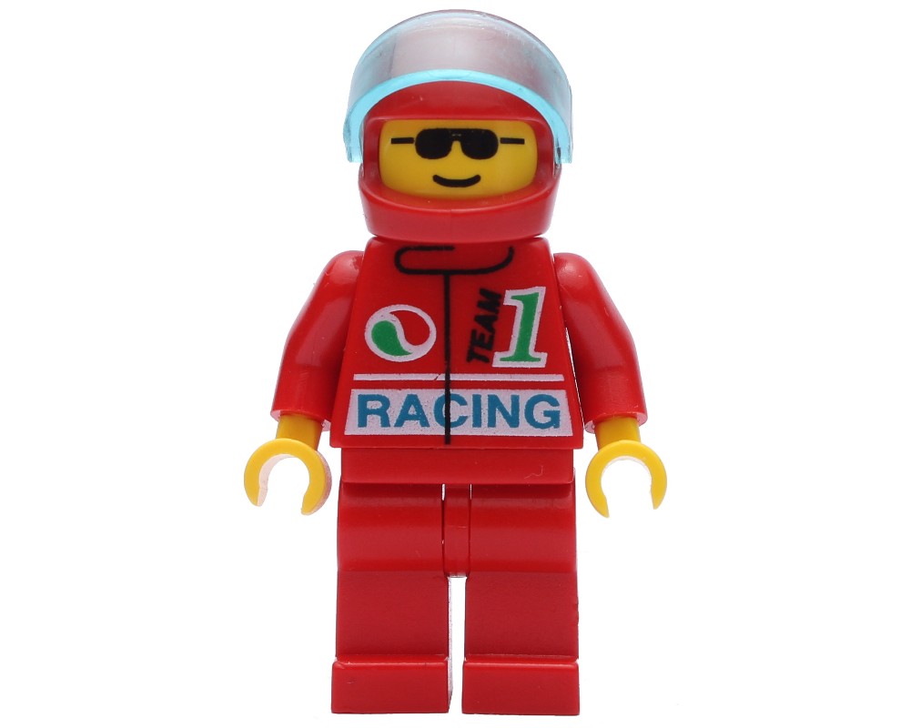 LEGO Set fig-008580 Racer, Red Jacket with Octan Logo and 'RACING', Red ...