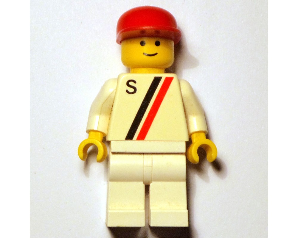LEGO Set fig-008612 Racer, White Shirt with Two Stripes and 'S', White ...