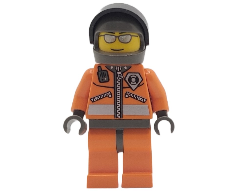 LEGO Set fig-008626 Coast Guard, Orange Jumpsuit with Zipper, Radio ...