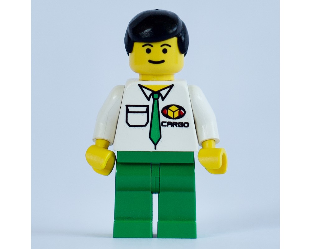 LEGO Set fig-008649 Cargo Worker, White Shirt with Tie, Black Hair ...