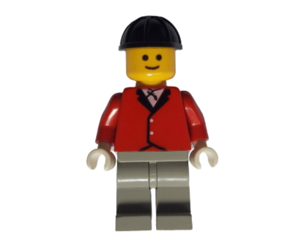 LEGO Set fig-008685 Man, Red Riding Jacket, Light Gray Legs, Black Hard ...