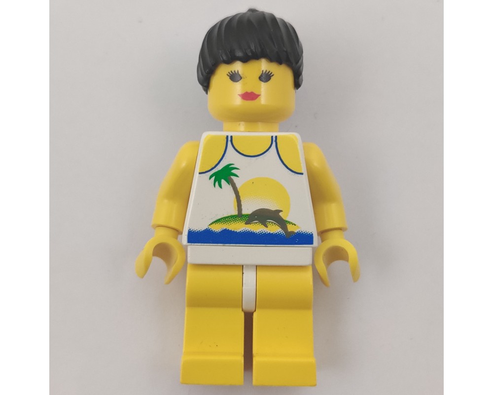 LEGO Set fig-008696 Woman, White Swimsuit with Desert Island and ...