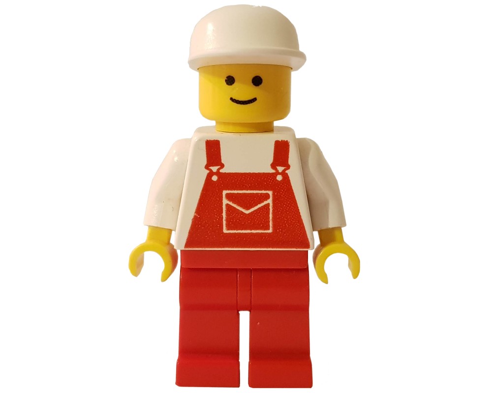 LEGO Set fig-008726 Man, Red Overalls, White Cap | Rebrickable - Build ...