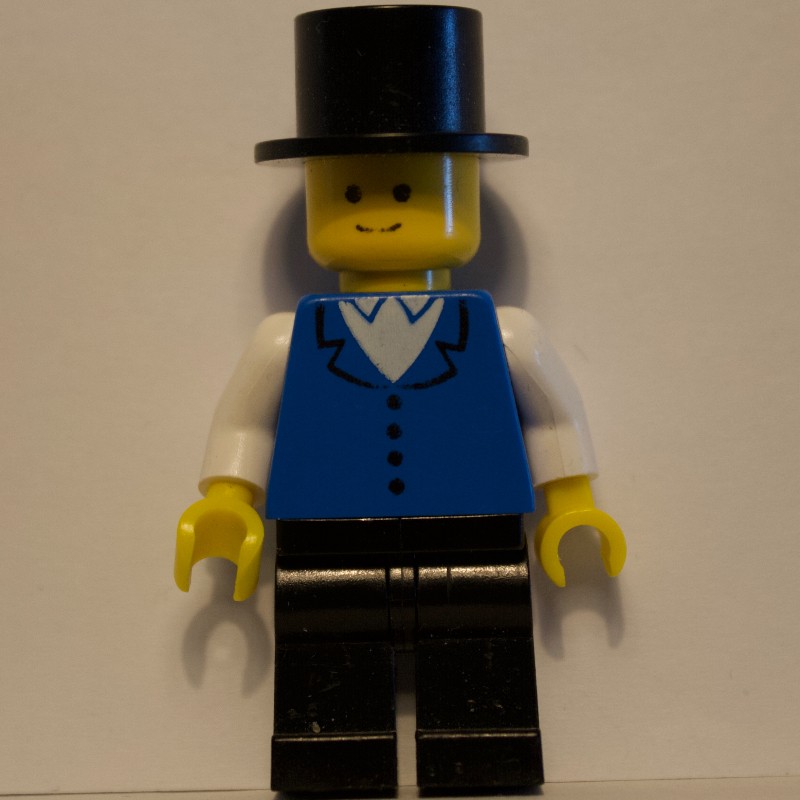 LEGO Set fig-008734 Man, Blue Vest over White Shirt, Top Hat ...