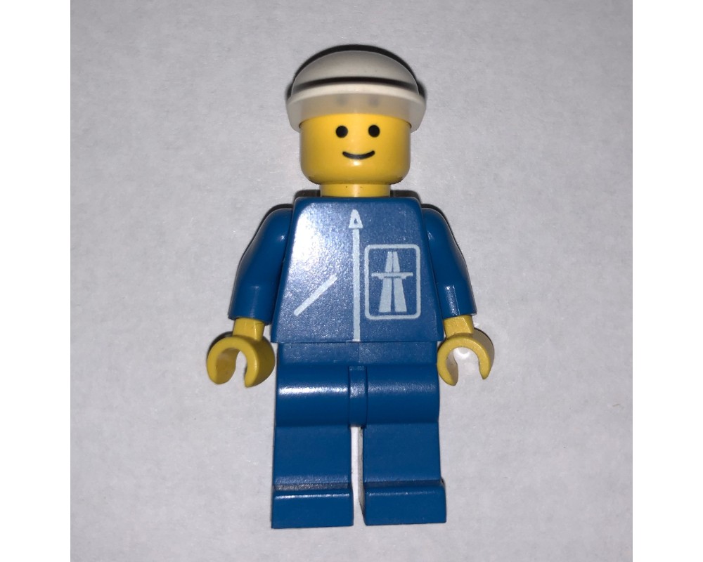 LEGO Set fig-008750 Man, Blue Jacket with Highway Logo, Blue Legs ...