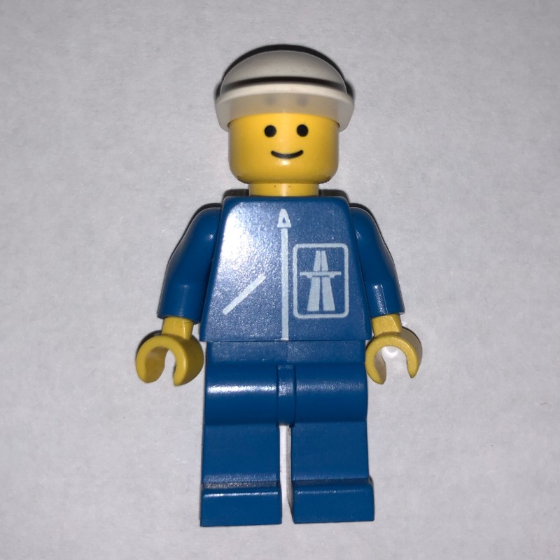 LEGO Set fig-008750 Man, Blue Jacket with Highway Logo, Blue Legs ...