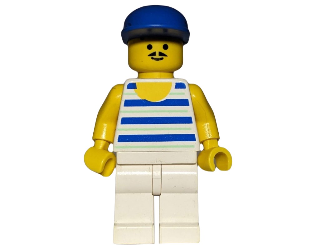 LEGO Set fig-008831 Man, Blue and White Striped Tank Top, Blue Cap ...