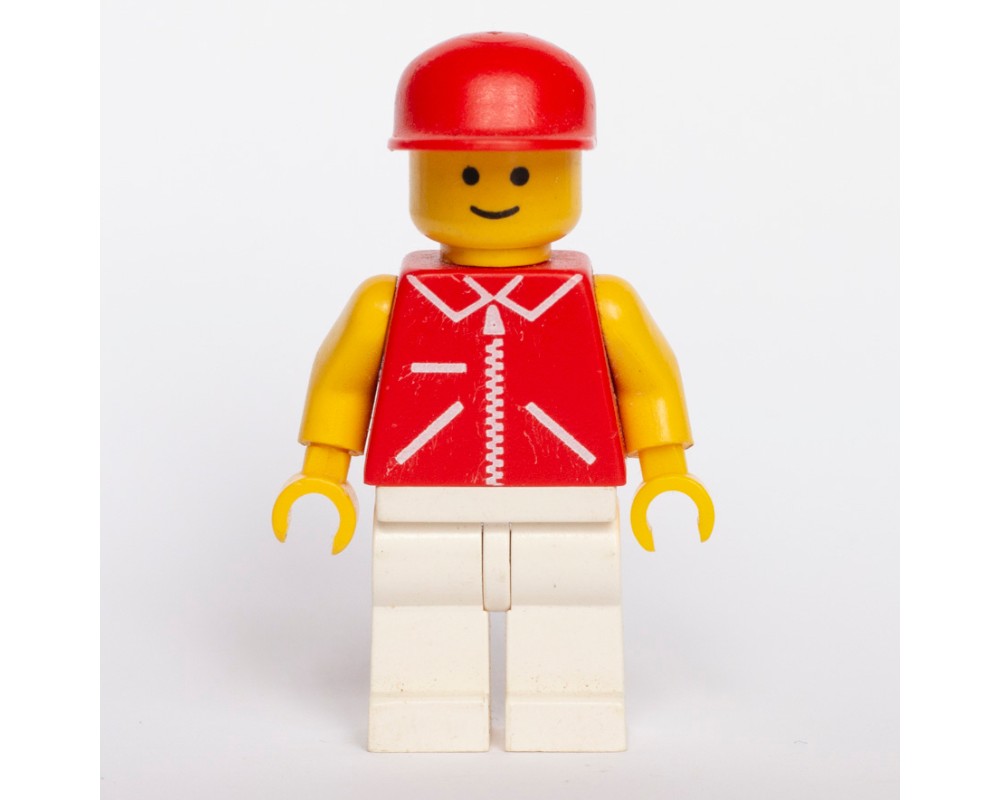 LEGO Set fig-008838 Man, Red Jacket with Zipper and Pockets, White Legs ...