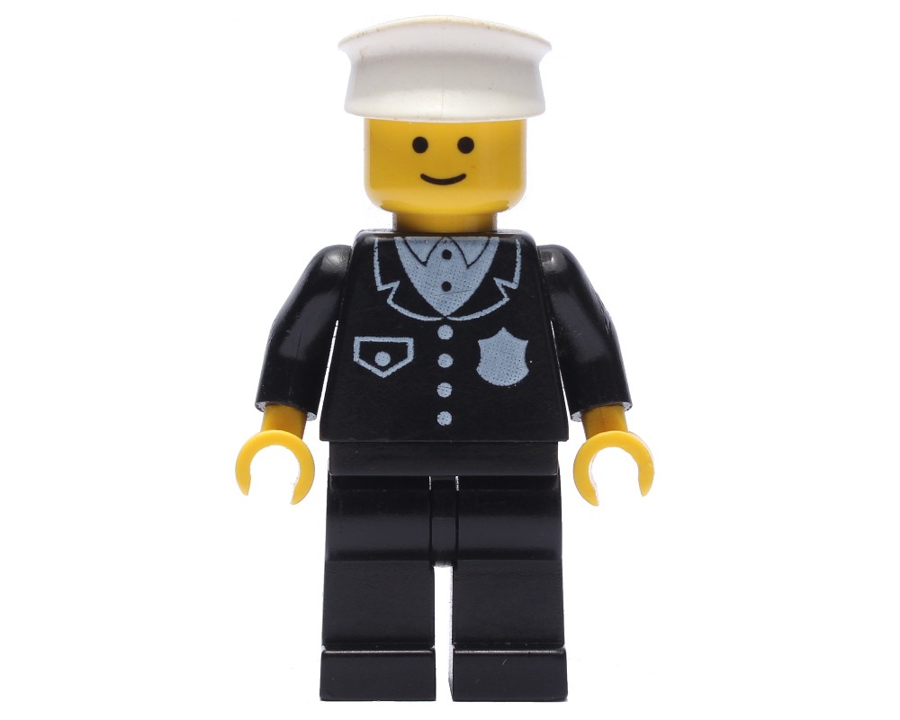 LEGO Set fig-008842 Policeman, Black Suit with Pocket and Badge, White ...