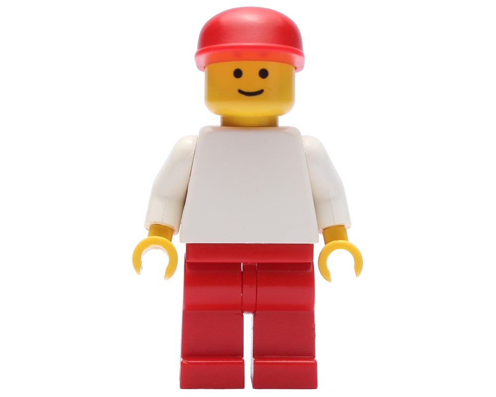 LEGO Set fig-008849 Man, White Torso, Red Legs, Red Cap (3626b Head ...