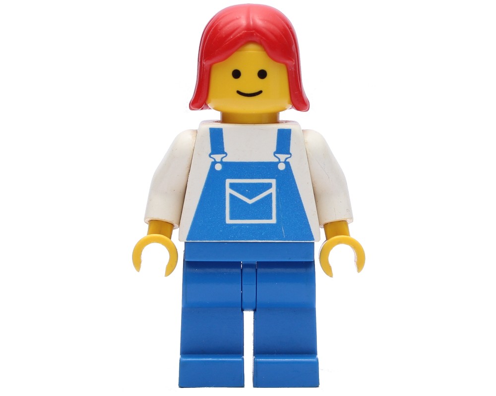 LEGO Set fig-008893 Woman, Blue Overalls, Red Hair | Rebrickable ...