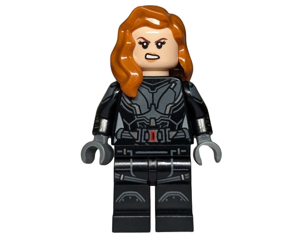 LEGO Set fig-008920 Black Widow, Black Jumpsuit, Silver Highlights ...